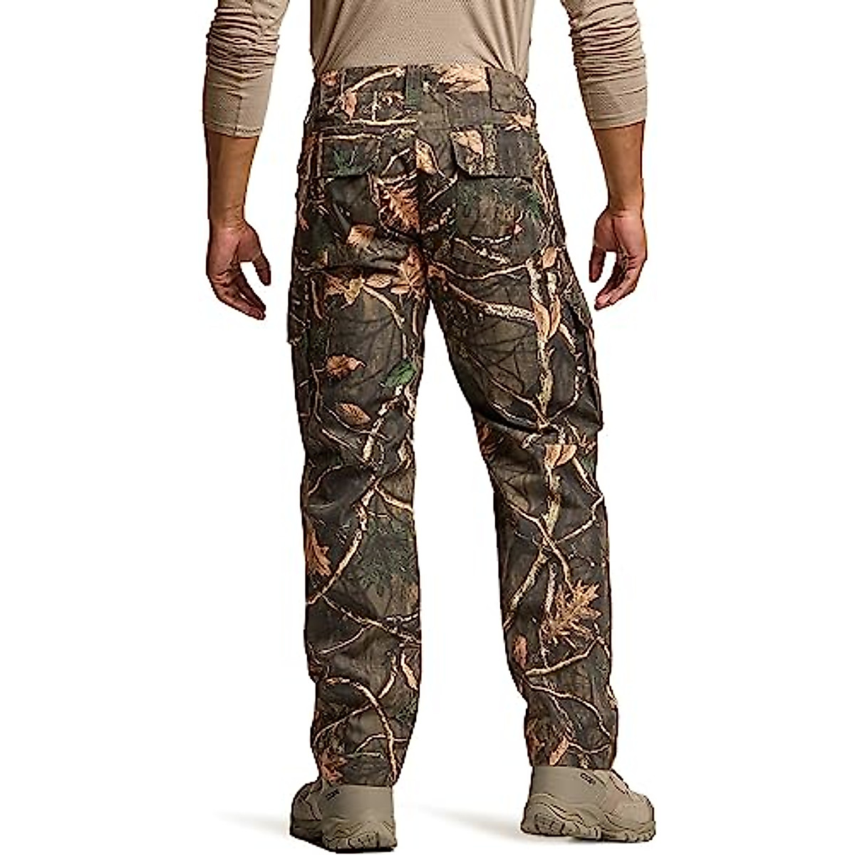 CQR Men's Tactical Pants, Water Resistant Ripstop Cargo Pants, Lightweight EDC Work Hiking Pants, Outdoor Apparel, Duratex Mag Pocket Print Hunting Camo, 36W x 32L