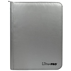 Ultra PRO 9-Pocket Fire Resistant Zippered PRO-Binder: Silver - Protect Your Collectible Sports Cards, Base Ball Cards, Gaming Cards and Collectible Trading Cards In a Fire Resistant Binder