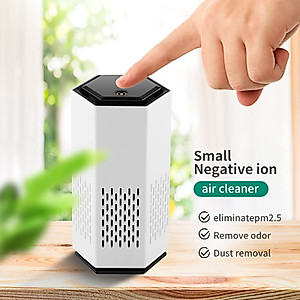 HCCMALL HCC-K01 Mini HEPA USB-C Powered Air Purifier. Ultra Portable (70X70X132mm), Ultra Quiet. Perfect for Travel, In-Car and Desktop