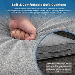 Clihome 6pcs Patio Sofa Set Outdoor PE Rattan Sectional Set with Cushions Lounge Chaise and Coffee Table Wicker Patio Furniture for Patio Backyard Garden Poolside