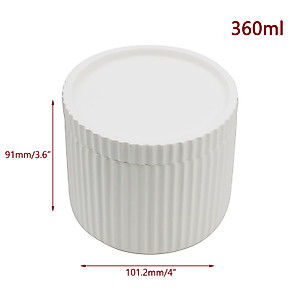 KUMGROT Bathroom Accessory Cotton Ball Holder Diatomaceous Earth Swab Dispenser Absorbent Qtip Holder Restroom Organizers Cotton Round Pads Storage, 360ml (White)