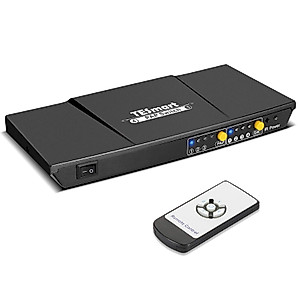 TESmart HDMI Switch 4X1 Quad Screen Multi-Viewer Splitter Seamless Switcher with 5 Display Modes IR Remote, Support 1080P@60Hz 4 in 1 Out(Black)