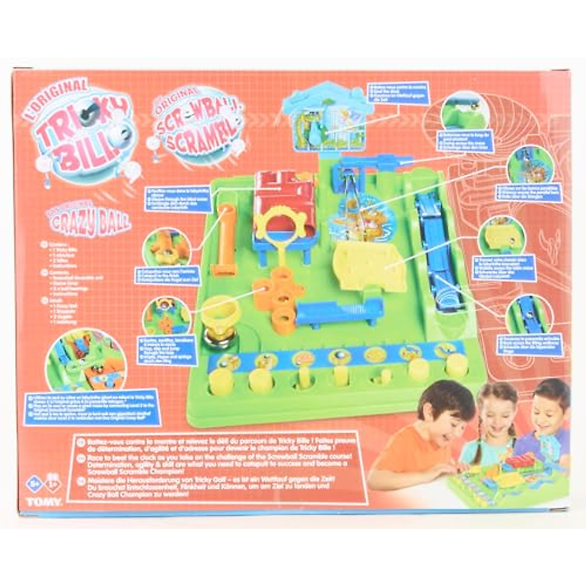 TOMY Games Screwball Scramble Marble Run Game for Kids - Timed Marble Maze Kids Games - Cooperative Board Games for Family Game Night - 1-4 Players - Ages 5 Years and Up