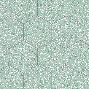 SomerTile FCD10VCMT Venice Hex Mint 8-5/8" x 9-7/8" Porcelain Floor and Wall Tile, Green
