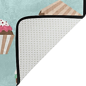ALAZA Vintage Cartoon Cupcake Area Rug Rugs for Living Room Bedroom 7' x 5'