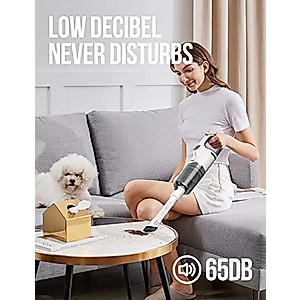 LiTHELi Cordless Vacuum Cleaner, 10000Pa/6000Pa Stick Vacuum with Mop Pad, Brushless Motor for Hard Floor, with 2 * 4Ah Swappable Battery