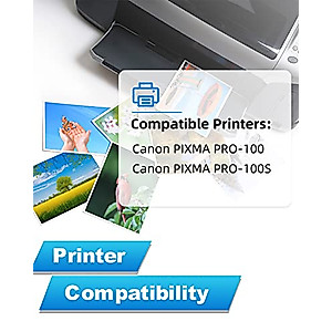 Compatible CLI-42 Ink Cartridges Replacement for Canon CLI-42 CLI42 Pixma PRO-100 Ink Work for Pixma Pro100 Printer, (8 Combo Pack, C42BK C42C C42M C42Y C42PC C42PM C42GY C42LGY)