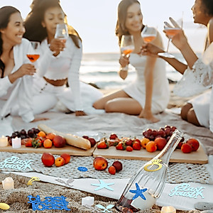 Weekgrat 200 Pcs Bachelorette Party Confetti Last Toast on the Coast Confetti Wine Cup Diamond Ring Shells Starfish Engagement Confetti Glitter Wedding Table Confetti for Bridal Shower Party Supplies