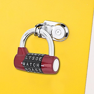 HOJLKLD Gym Locker Lock 5 Letter Word Lock Safety Padlock Combination Lock for School Gym Locker,Sports Locker,Fence,Toolbox,Case,Hasp Storage (Red)