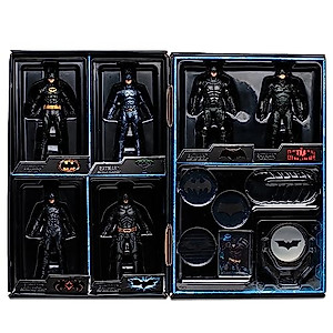 McFarlane Toys - WB 100 DC Multiverse Batman The Ultimate Movie Collection 7in Figure 6pk, Gold Label, Amazon Exclusive