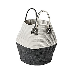 Household Essentials Bono Basket, Cotton, Gray and White