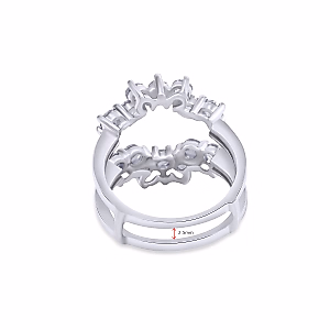 AFFY 1 Carat Round Sunburst Halo Ring Guard Enhancer in 14k White Gold Plated 925 Sterling Silver with Cubic Zirconia Ring Size-6