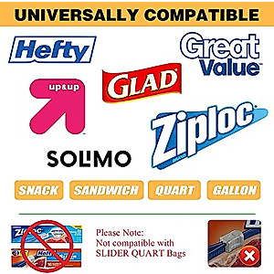 AXISNA Ziplock Bag Storage Organizer, Baggie Bags Drawer Organizer & Plastic Food Storage Bags Holder,Acrylic Baggie Organizer,Compatible with Gallon, Quart, Sandwich, Snap, Freezer, Slider Bags (Clear)