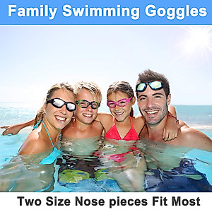 EverSport Swim Goggles, Pack of 2 Swimming Goggles, Swim Glasses No Leaking Anti Fog UV Protection for Adult Men Women Youth Kids Child, Watertight(Mirrored Black&Aqua)