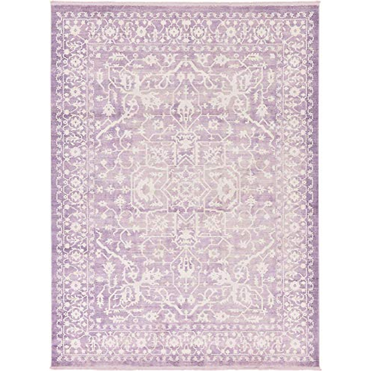 Unique Loom New Classical Collection Traditional Classic Intricate Design with Distressed Vintage Detail, Area Rug (9' 0 x 12' 0 Rectangular, Purple/ Ivory)
