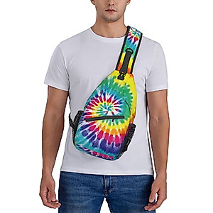 Lunepon Tie Dye Sling Backpack Crossbody Shoulder Bags For Women Men, Sling Bag Travel Hiking Chest Bag Daypack Unisex