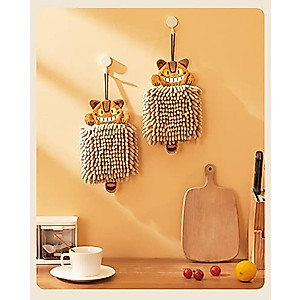 2Pcs Hand Towels for Bathroom Kitchen,Cute Cat Quick-Dry Hanging Hand Towels Decorative for Bathroom Face Towels,