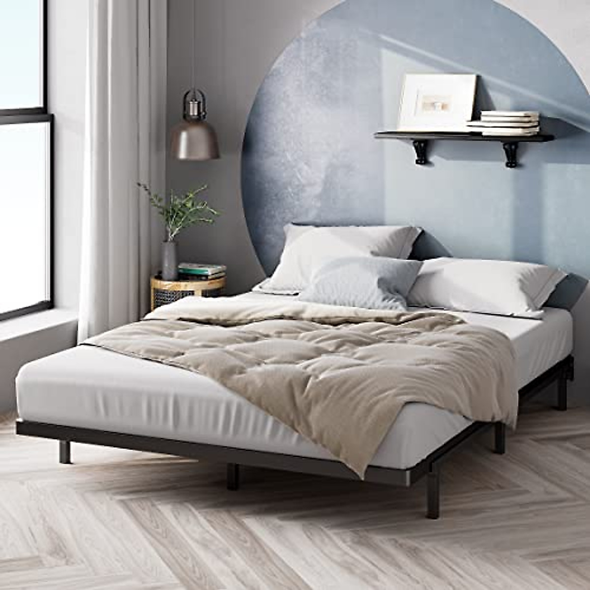 ZINUS Quick Lock Bunkie Board / Box Spring & Bed Slat Replacement / Metal Frame with Steel Slats / Easy Assembly, King, Bunkie Board only