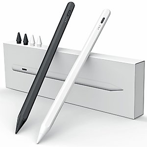 Stylus Pen for iPad W/Palm Rejection Tilt Sensor,13Mins Fully Charged,MEKO Active Apple Pencil iPad Pen Compatible W/iPad 6/7/8/9/10,iPad Pro12.9/11"/M4,iPad Air3/4/5/6,iPad mini5/6(White/Black)