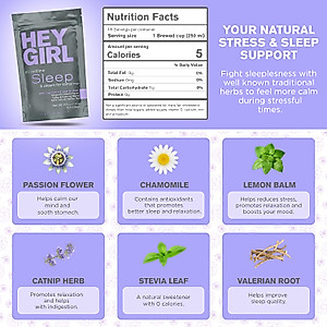 Sleep Tea for Bedtime - Calming Sleepytime Herbal Tea w/Valerian Root, Chamomile, Passion Flower, Lemon Balm - Relaxing Natural Nighty Night Sleeping Tea - Relaxation Self Care Gifts for Women