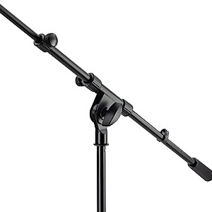 On-Stage MS9701B+ Heavy-Duty Euro-Boom Mic Stand (Setup for Vocal and Instrument Microphones, Adjustable Height, Portable, Folding, Tripod Base, Rubber Feet, Steel and Zinc, 5/8″-27 Threading, Black)
