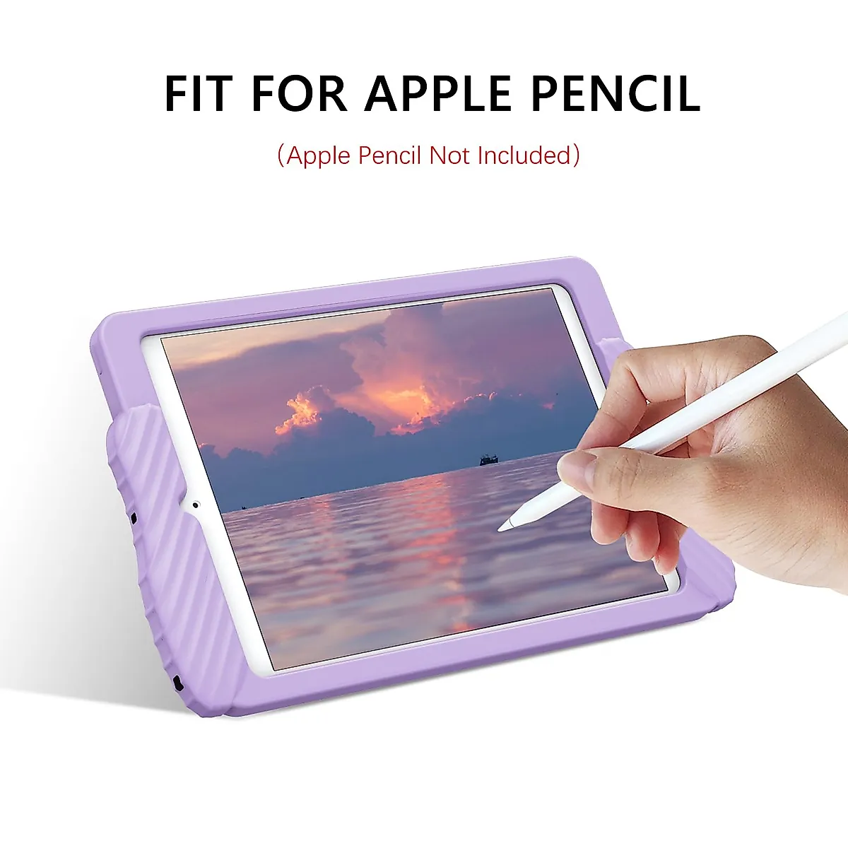 GUAGUA Case for iPad 10.2-Inch (9th/8th/7th Generation), iPad 10.2 2021/2020/2019 Lightweight Non-Slip Grip Gamepad Shockproof Rugged Protective Tablet Case with Kickstand for Kids Girls Women, Purple