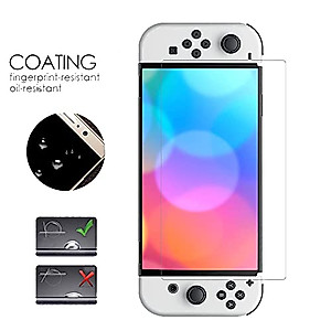 VIESUP Screen Protector for Nintendo Switch – OLED 2021,[2PACK] 9 Hardness Anti-Scratch Easy to Install Ultra Clear Screen Tempered Glass for Nintendo Switch – OLED Model 2021 (7-inch)