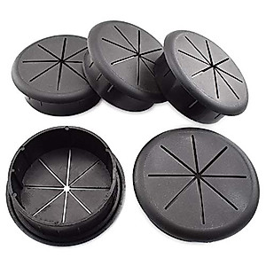 2 Inch Desk Grommet and Hole Saw Kit, OZXNO 5-Pack 50mm Flexible Desk Wire Cord Hole Cover with Matching Holesaw Drill Bits for Cable Organizer Wiring Management and Protection