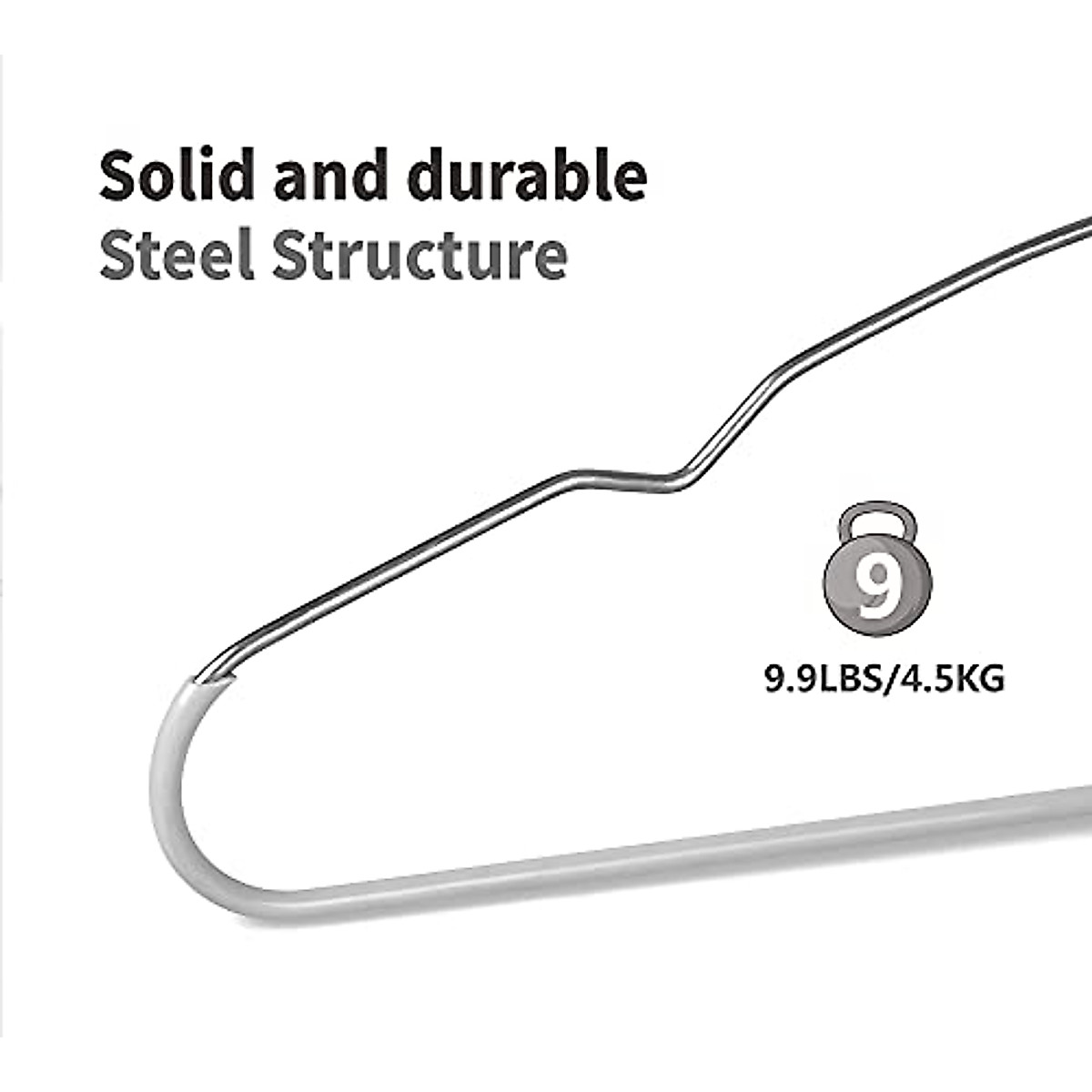 TOPIA HANGER Metal Hangers 20 Pack, Non Slip Clothes Hangers Space Saving, Heavy Duty Rubber Coated Wire Hanger for Coat, Shirt, Dress, Pants-Grey, CT12G