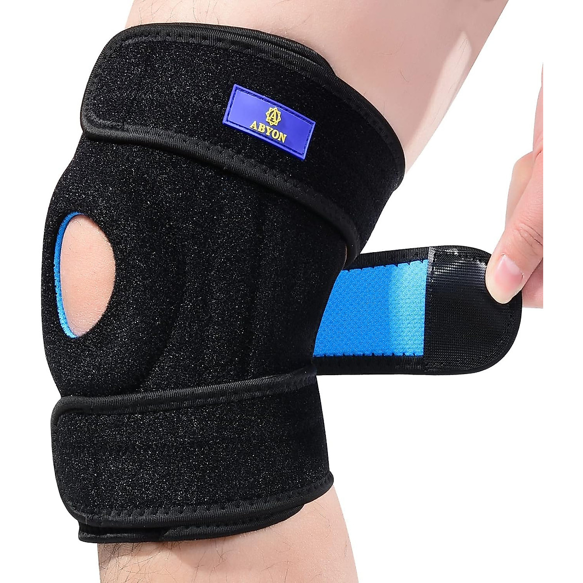 ABYON Knee Braces for Knee Pain,Adjustable Maximum Knee Support for Men and Women with Side Stabilizers & Patella Gel Pad for Meniscus Tear, Arthritis, Joint Pain Relief and Fast Recovery