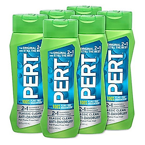 PERT 2 IN 1 Shampoo and Conditioner, Anti-Dandruff, 13.5 Fl. Oz (Pack of 6)