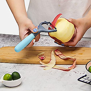 COOK A FUTURE 6-Piece Kitchen Paring Knife Set, Includes 2 Paring Knives, 1 Corkscrew, 1 Fruit Knife, 1 Scissors And 1 Storage Base, Which Can Be Used For Peeling And Cutting Fruits And Vegetables