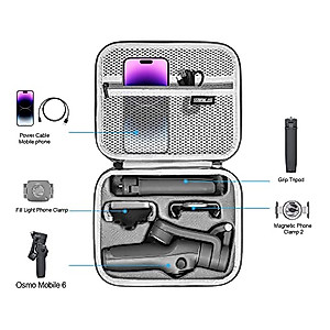 STARTRC Osmo Mobile 6 Case,Waterproof Portable Storge Shoulder Bag Travel Case for DJI Osmo Mobile 6 Gimbal Stabilizer Accessories