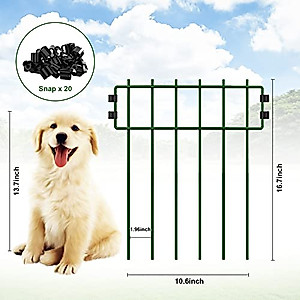 20 Pack Animal Barrier Fence,No Dig Garden Decorative Fence Rustproof Metal Wire Panel Border for Dog Defense Animal Barrier Rabbit Fencing Flower Edging for Yard Landscape Patio Outdoor 20.2ftx17in