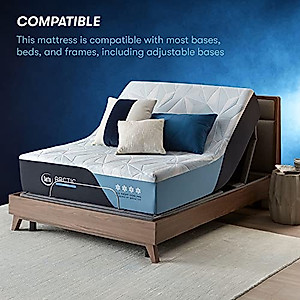 Serta Arctic Premier- 14.5" King Plush Mattress, USA Built, 100-Night Trial, CertiPUR-US Certified,White/Navy Blue