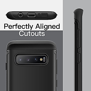 JETech Heavy Shockproof Case for Samsung Galaxy S10, Dual Layer Rugged Protective Phone Cover with Shock-Absorption (Black)