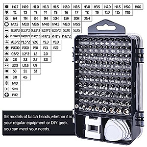 115 in 1 Screwdriver Set, magnetic DIY Precision Tool kit for Glasses PC Laptop Mobile Cell Phone Digital Watch (Taihom 115 in 1 Black)