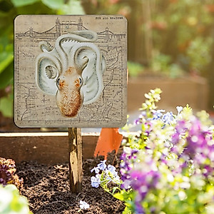 Ocean Life Tin Sign Colorful Octopus Metal Plaque Classic City State Map Beach House Funny Novelty Sign Metal Wall Plaques for Home Garden Master Room Garden Bar 12x12in