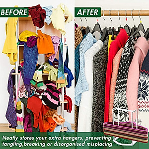 HAKDAY Hanger Stacker Organizer Stand, White Portable Hanger Holder Laundry Room Organization Hanger Rack Storage