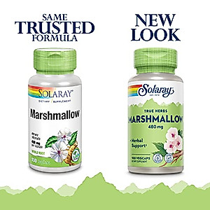 SOLARAY Marshmallow Root, Healthy Respiratory Function & Digestion Support, Non-GMO & Vegan | 100 VegCaps