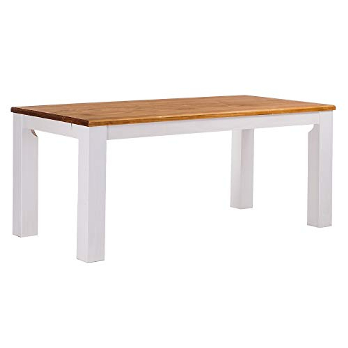 B.R.A.S.I.L.-Möbel TableChamp Dining Table Rio 70.9 x 35.4 Honey White Solid Wood Pine Oiled Farmhouse Extension Extendable Optional