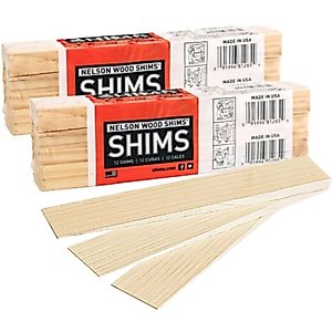 Nelson Wood Shims 8" 12 Pack - Kiln Dried Wood - Set of 2 (Total 24 Shims)
