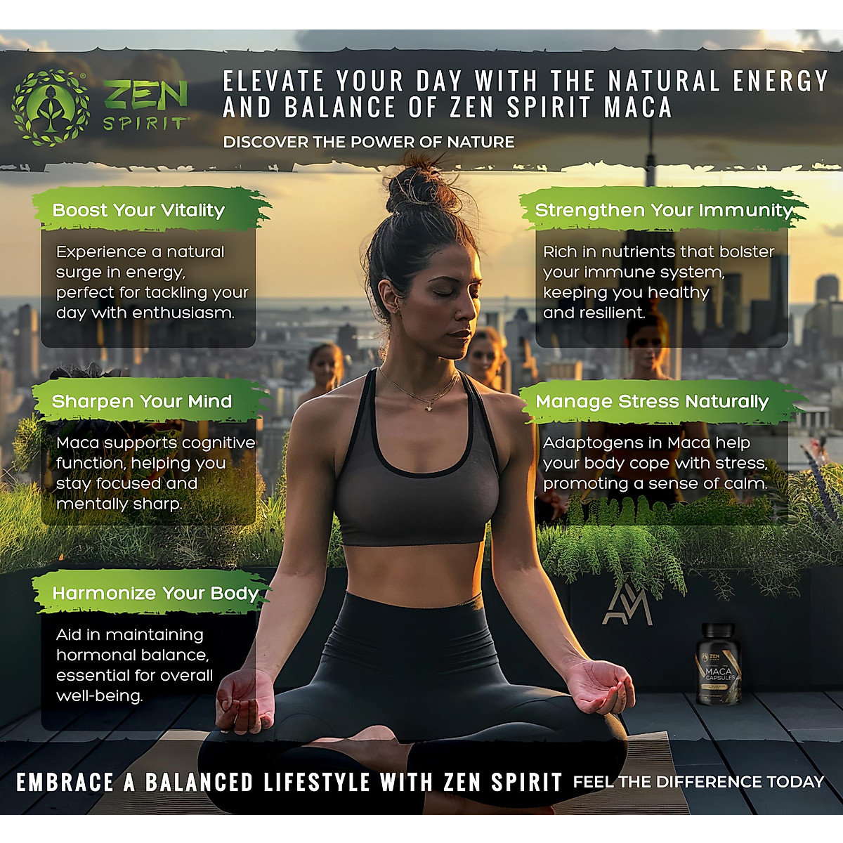 Zen Spirit Maca Root Powder Organic - Peruvian Root Premium Grade Superfood (Raw) - USDA & Vegan Certified - 1 Bag (8oz) - Perfect for Breakfast, Smoothies, Baking & Ice Cream.