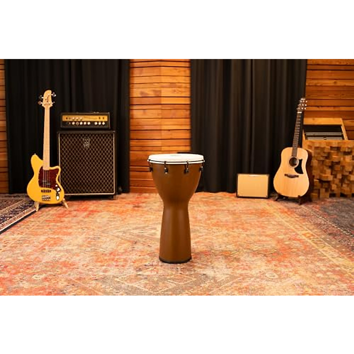 Meinl Percussion Djembe Hand Drum Circle Instrument with Synthetic Shell and Head, Alpine Series — NOT Made in China — Easy Tuning, 2-Year Warranty (ADJ12-BW)