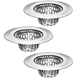 3 Pack - 2.25" Top / 1" Basket- Sink Strainer Bathroom Sink, Utility, Slop, Laundry, RV and Lavatory Sink Drain Strainer Hair Catcher. Stainless Steel