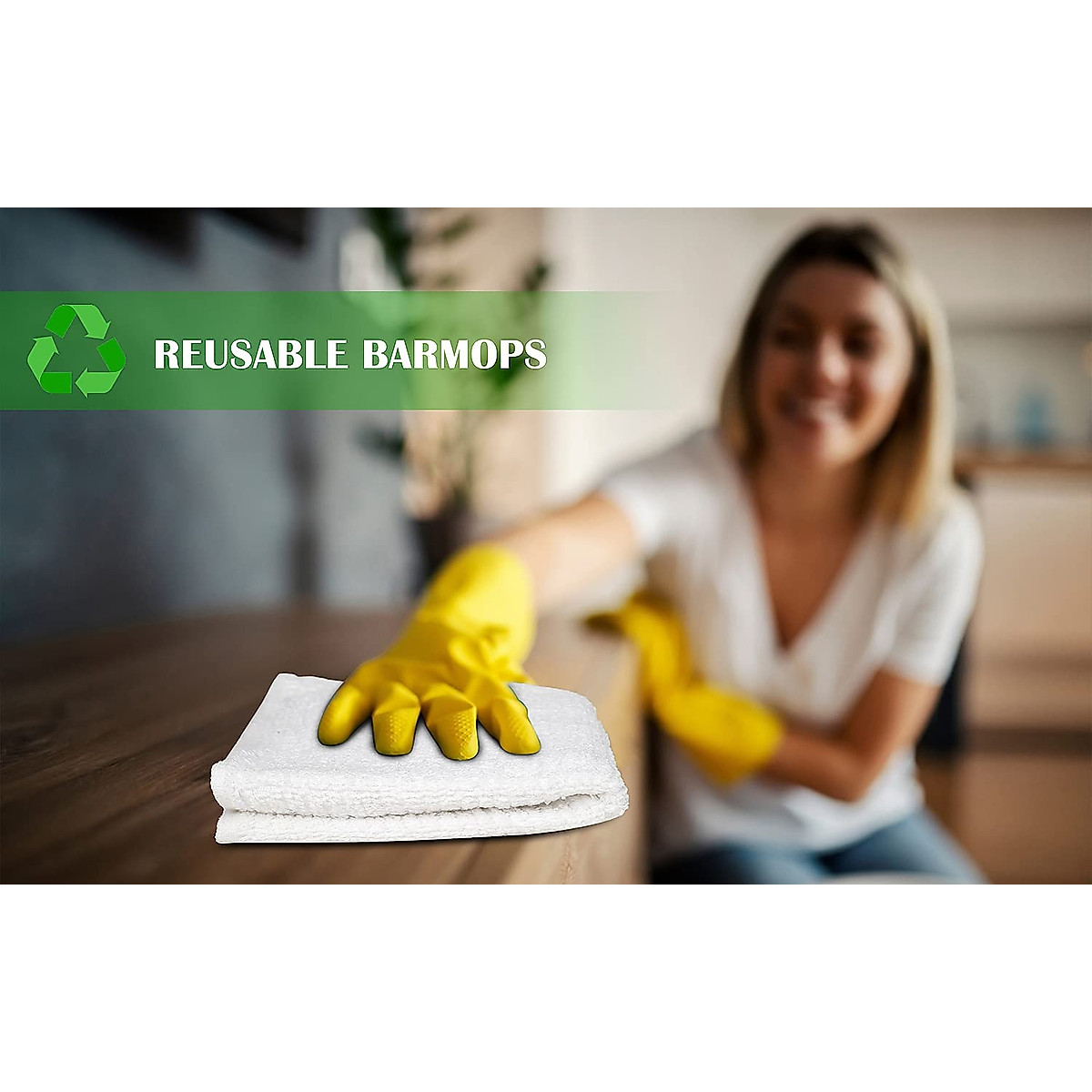 ZUPERIA Bar Mop Kitchen Towels- 12 Pack, 16 x 19 Inches, Bar Mop Towels -100% Cotton Barmops Towels - Super Absorbent, Multi-Purpose for Home, Kitchen and Bar Cleaning (White)