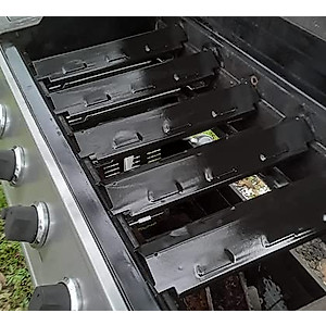 Htanch PN8531 (5-Pack) SA5491(5-Pack) 14 5/8" Heat Plate and Burner,Carryover Tubes Replacement for Charbroil 463440109, 463230515, 463230514, 463230513, 463230512, 463230511, 463230510, 463226514