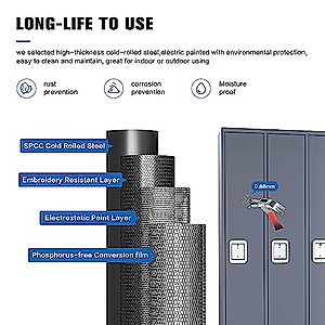 GangMei Latest Version 3 Doors Metal Storage Locker Combination, 72" Steel Storage Lockers for Employees, Lockable Storage Cabinet for Home, Gym, School, Office. Assembly Required (3 Doors, Black)