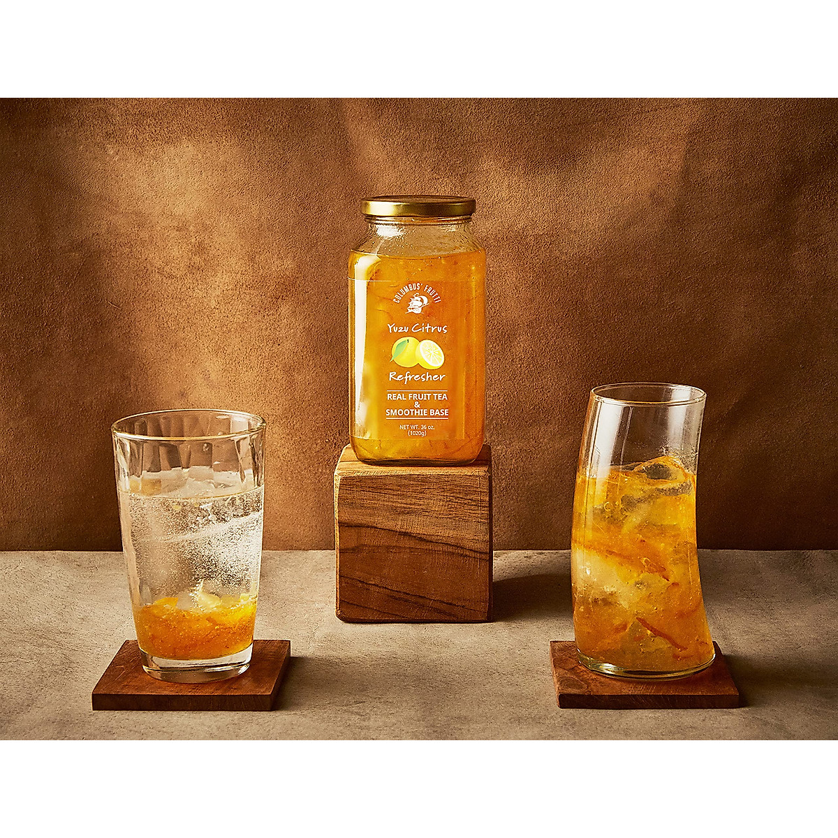 Columbus' Frutti Real Fruit Tea & Smoothie Base (Yuzu Citron) - 36 Oz (2.2 Pound)