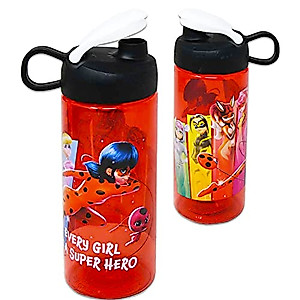 Zagtoon Miraculous Ladybug Water Bottle Set for Girls - Miraculous Ladybug Gift Bundle with 16.5 Oz Water Bottle Plus Miraculous Ladybug Stickers and More (Miraculous Ladybug School Supplies)